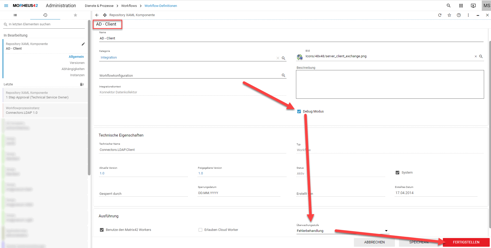 Data Collector Workflows In Matrix42 Visuell Tracken Debug